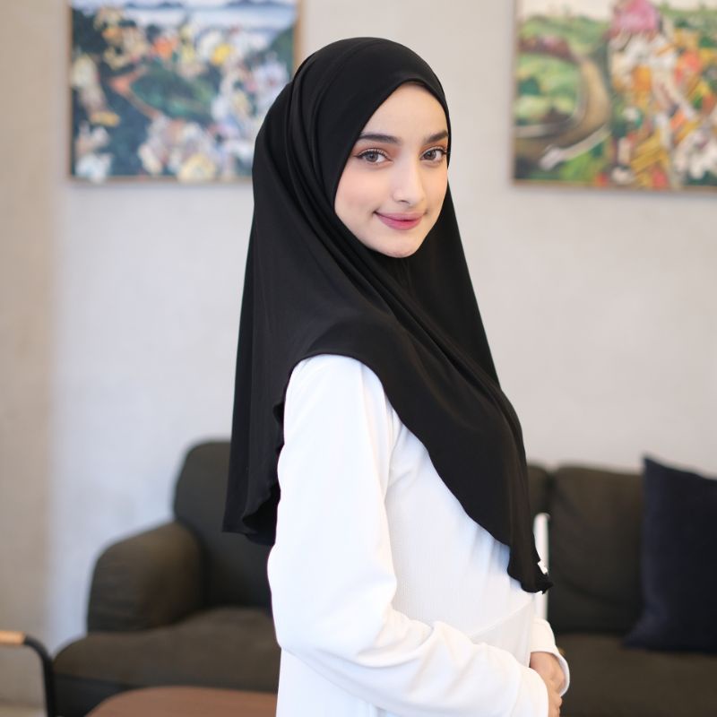 Jual Jilbab Instan Bergo Hamidah Malay Non Pet | khimar Daisy Bergo Malay Jersey | Shopee Indonesia