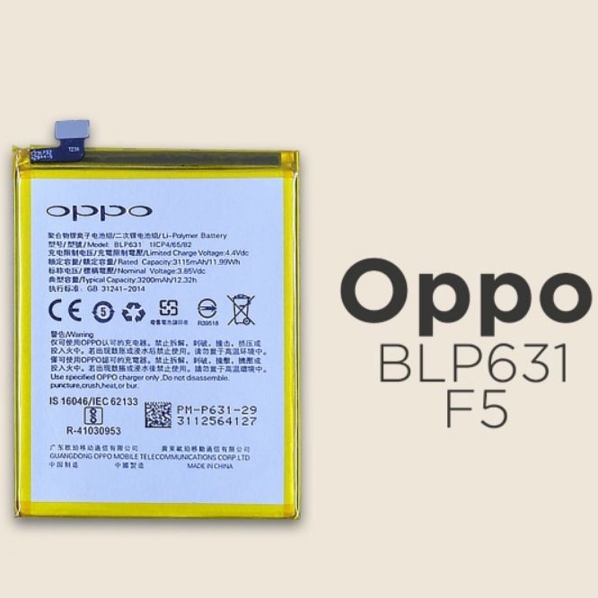 Jual Baterai Batere Battery Oppo F3 F5 F5 Youth A77 BLP631 | Shopee Indonesia