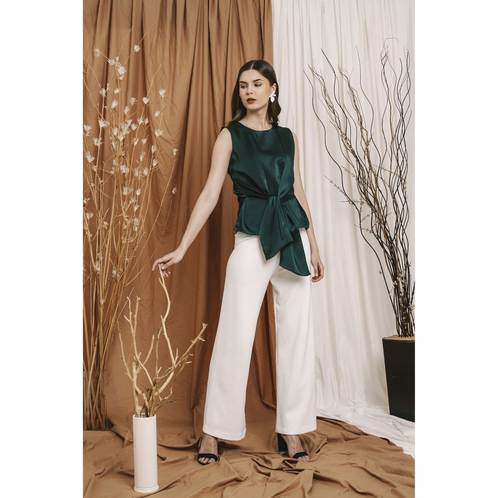 Jual CNY Top Meisey Two Styles Top - Atasan Baju Satin Korea Pita Depan ...