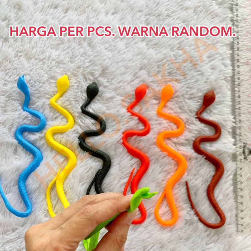 Jual MAINAN ULAR KOBRA KARET SATUAN WARNA WARNI SEPERTI ASLI SNAKE ...