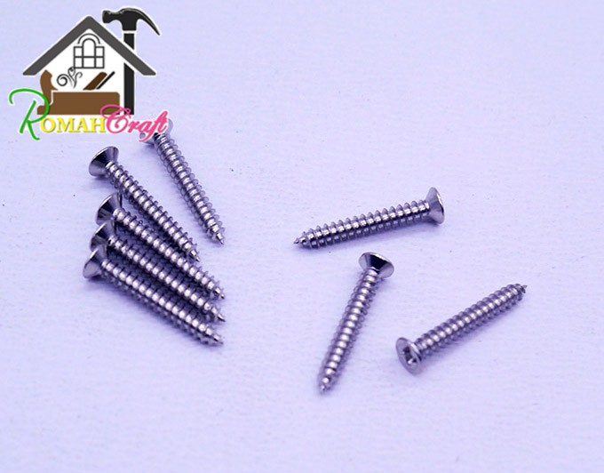 Jual Sekrup kepala datar 4x16 mm A.S316 Skrup flat Sekrup kunci kotak ...