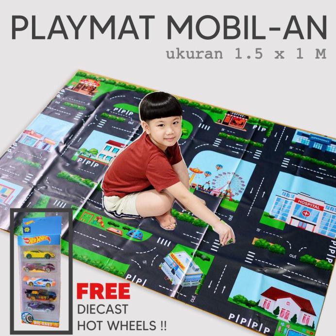 Jual KARPET MAIN ANAK PLAYMAT EDUKASI JUMBO JALAN MOBIL MOBIL-AN 1,5 M ...
