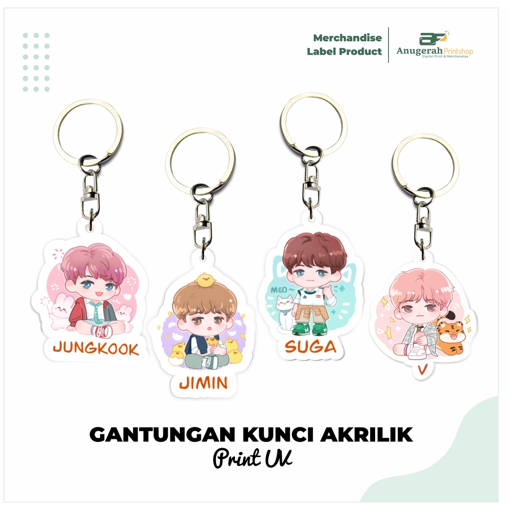 Jual Gantungan Kunci Akrilik Custom Bentuk Print UV - Ganci Akrilik-Keychin | Shopee Indonesia
