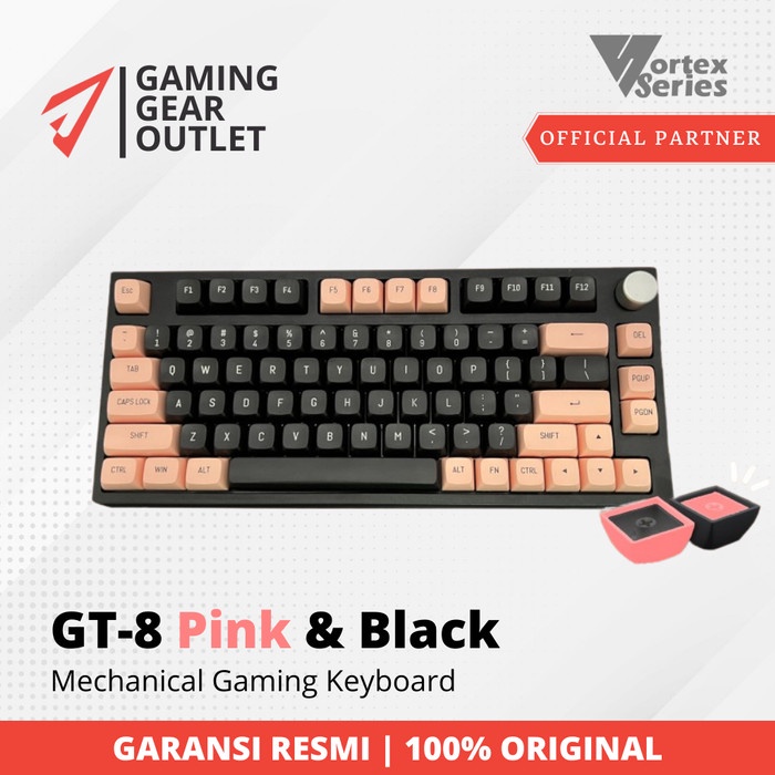 Jual VortexSeries GT-8 Black & Pink Wireless Mechanical Keyboard Gaming ...