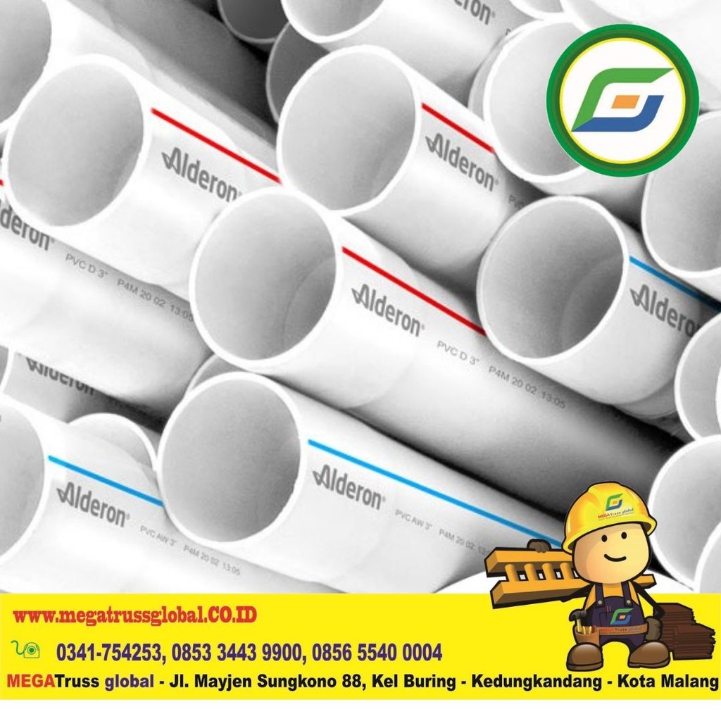 Jual Pipa pralon ALDERON AW -Putih panjang 4M,MURAH Berkualitas ...