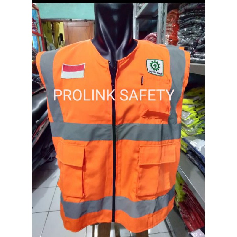 Jual ROMPI SAFETY ALLSIZE BAHAN KAIN DRILL FREE LOGO K3 BENDERA ORANYE ...
