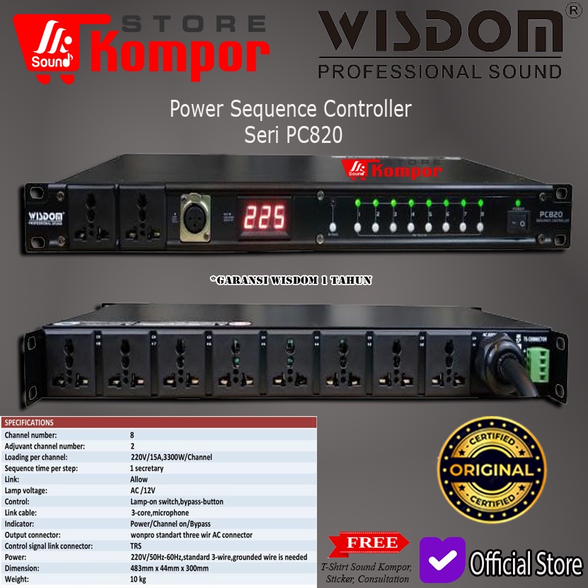 Jual POWER SEQUENCER WISDOM PC820 / PC 820 / PC-820 - 8 CHANNEL | Shopee Indonesia
