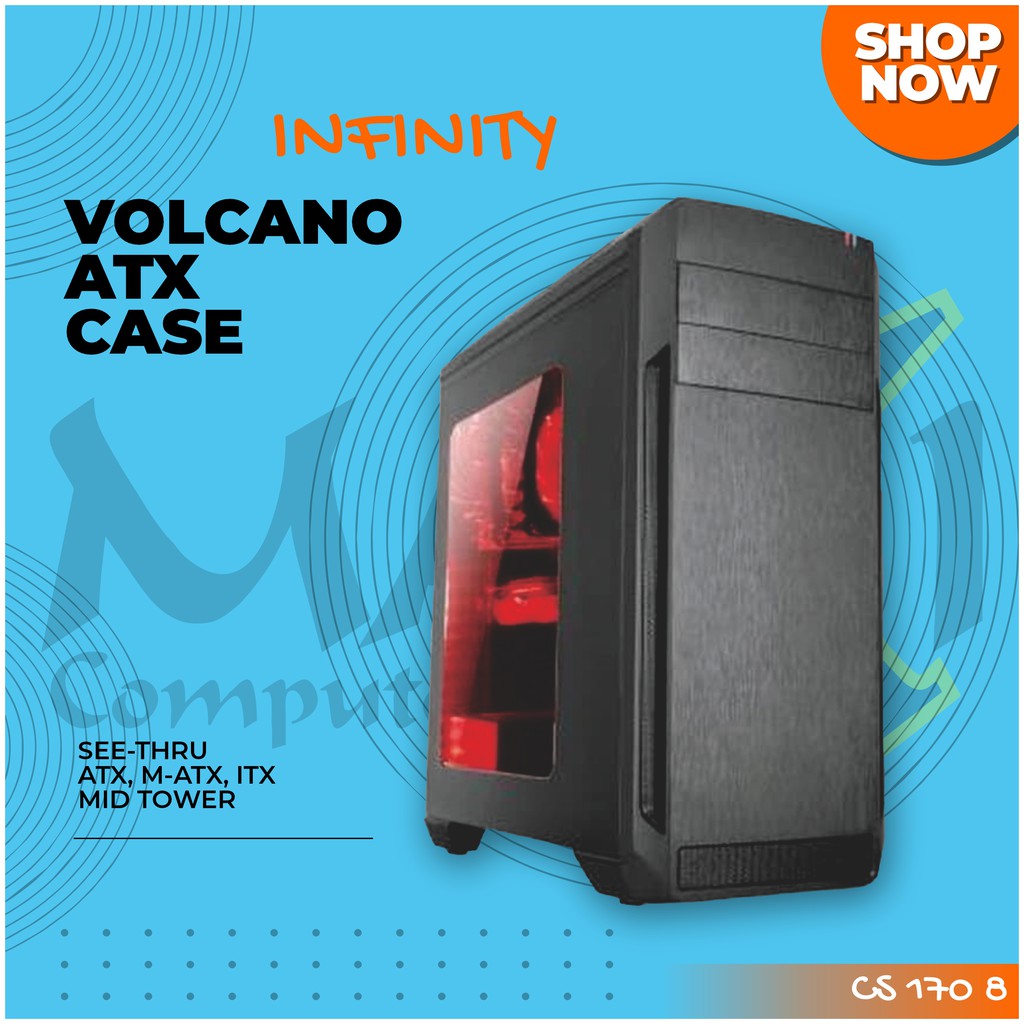 Jual Infinity Volcano Transparent Side Panel ATX Mid Tower Gaming ...