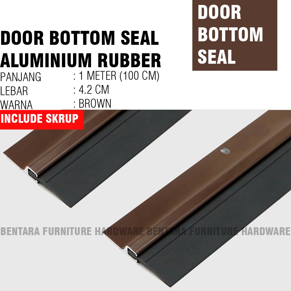 Jual ALUMINIUM DOOR BOTTOM SEAL STRIP BROWN - RUBBER COKLAT KARET - PENUTUP CELAH BAWAH PINTU ...