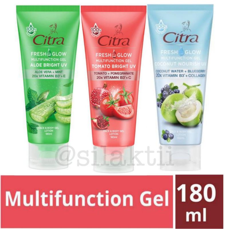 Jual CITRA MULTIFUNCTION GEL 180ML FRESH GLOW Body serum face & body ...