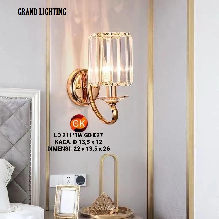 Jual Lampu dinding modern elegan gold kristal nordic spear wall lamp ...
