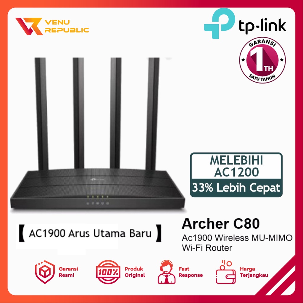Jual Tp-link Archer C80 AC1900 Wireless MU-MIMO Wi-Fi Router | Shopee Indonesia