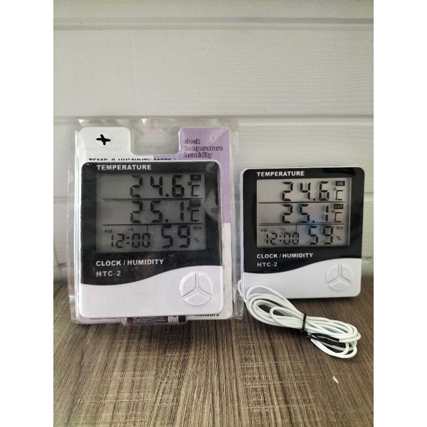 Jual Digital Thermometer, Hygrometer & Clock 3 row display HTC-2 ...