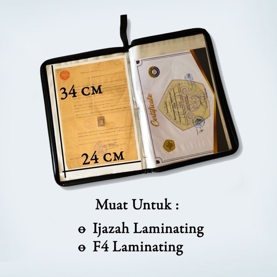 Jual Dokumen Keeper Map Resleting Kulit Anti Air Isi 60 Lembar Map ...