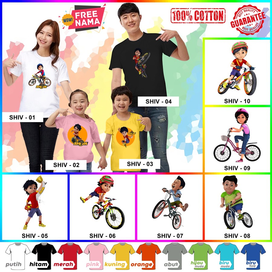 Jual [FREE NAMA!!] Baju Kaos COUPLE ANAK SEPEDA SHIVA / SHIVA CYCLE A ...