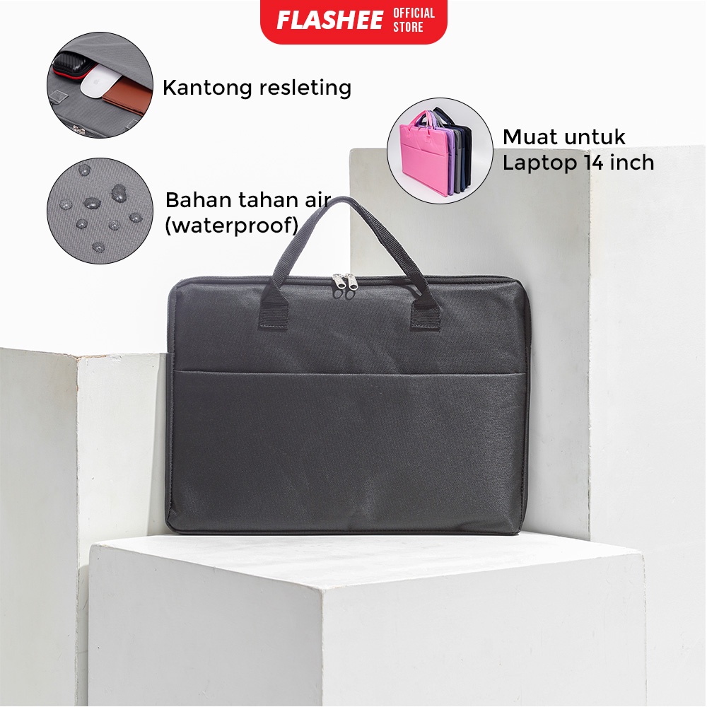 Jual Flashee Tas Laptop 14 Inch Tas Leptop Hitam Sleeve Leptop Wanita ...