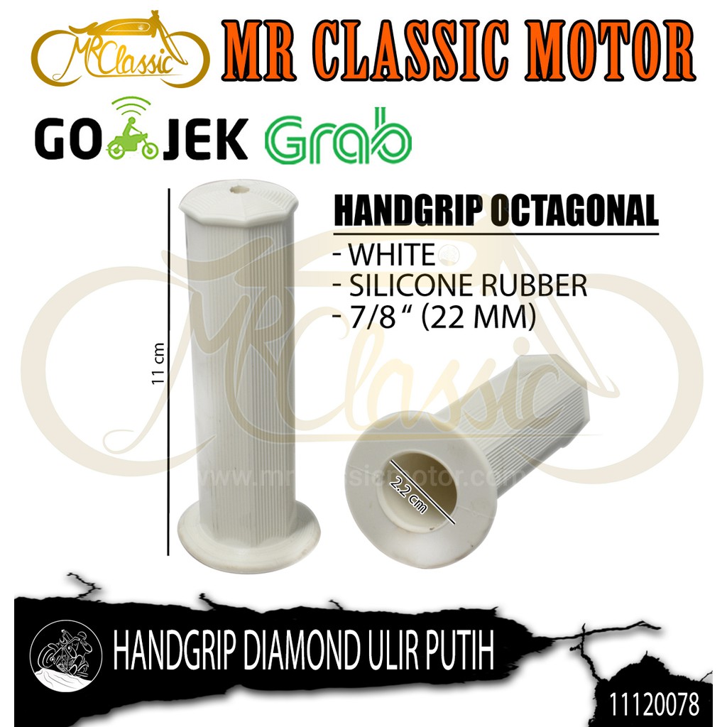 Jual Handgrip Custom Classic Ulir Lurus Segi Enam Putih Universal Honda ...