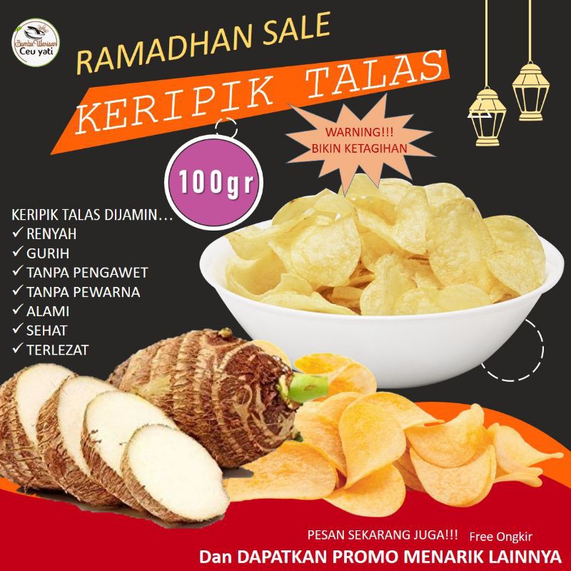 Jual Terlezat Cemilan KRIPIK TALAS-100% renyah-gurih-lezat-bikin ...