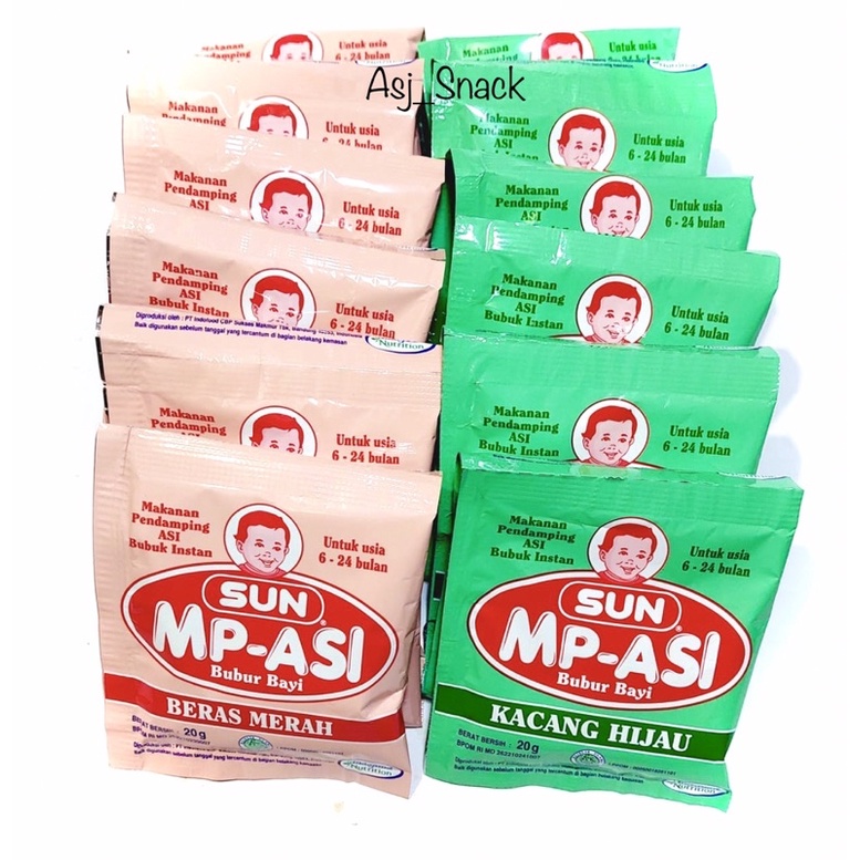 Jual Sun Mp-Asi Bubur Bayi Beras Merah dan Kacang Hijau ( 10 pcs x 20g ...