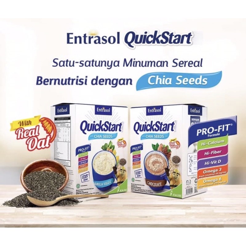 Jual Entrasol quickstart with chia seeds coklat | vanilla ( sereal ...