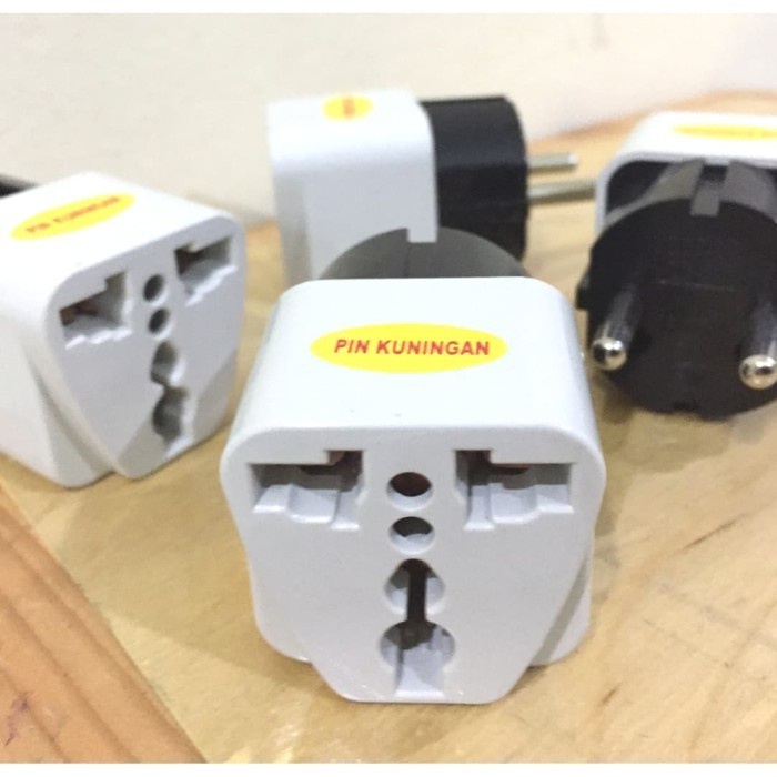 Jual Kepala Colokan Steker Adapter Stop Kontak Cabang 3 Pin Kuningan ...