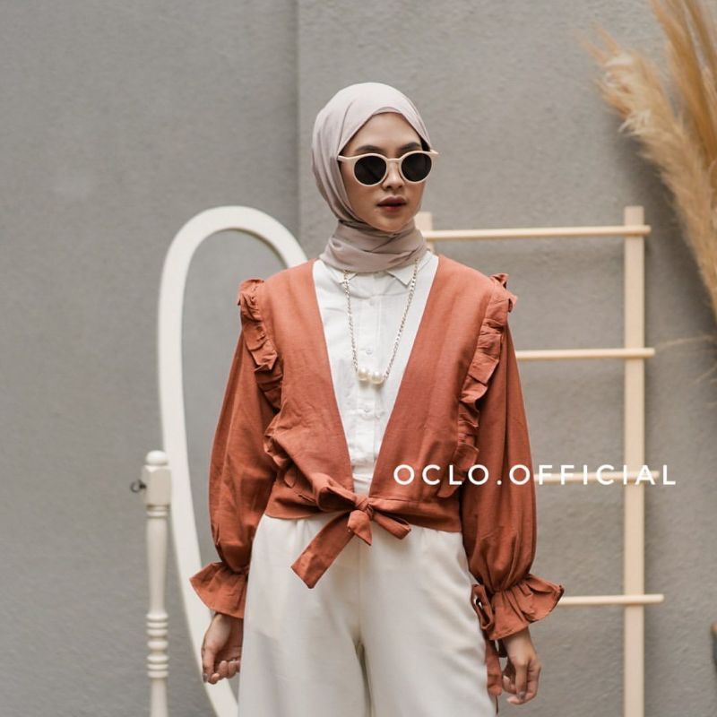 Jual Vhaela Cardi Crop by oclo Linen Outer Cardigan Cardy Atasan top no ...