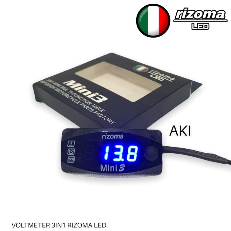 Jual Rizoma Led Racing - Voltmeter Rizoma Racing 3in1 Volt Meter Digital Suhu Dan Jam Motor ...