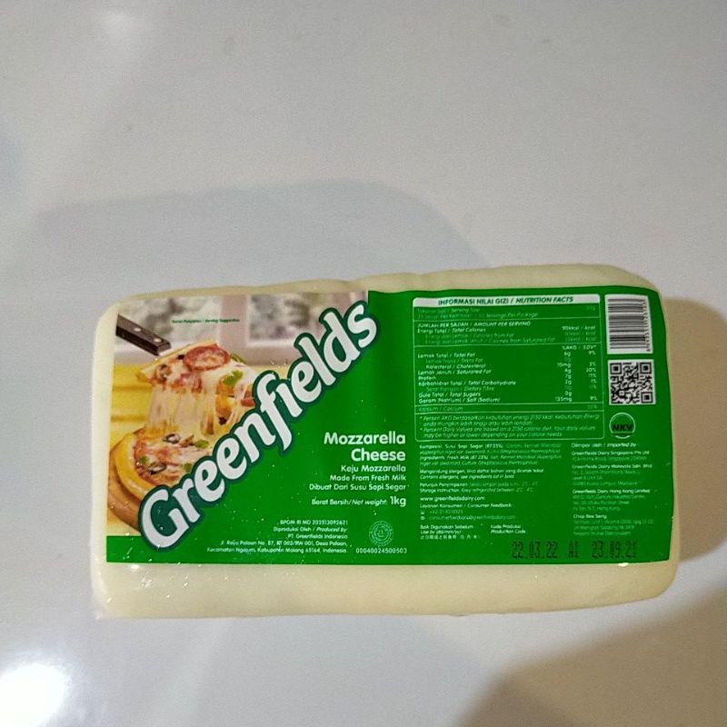Jual Greenfields Mozzarella Cheese / keju mozzarella 1 kg | Shopee ...