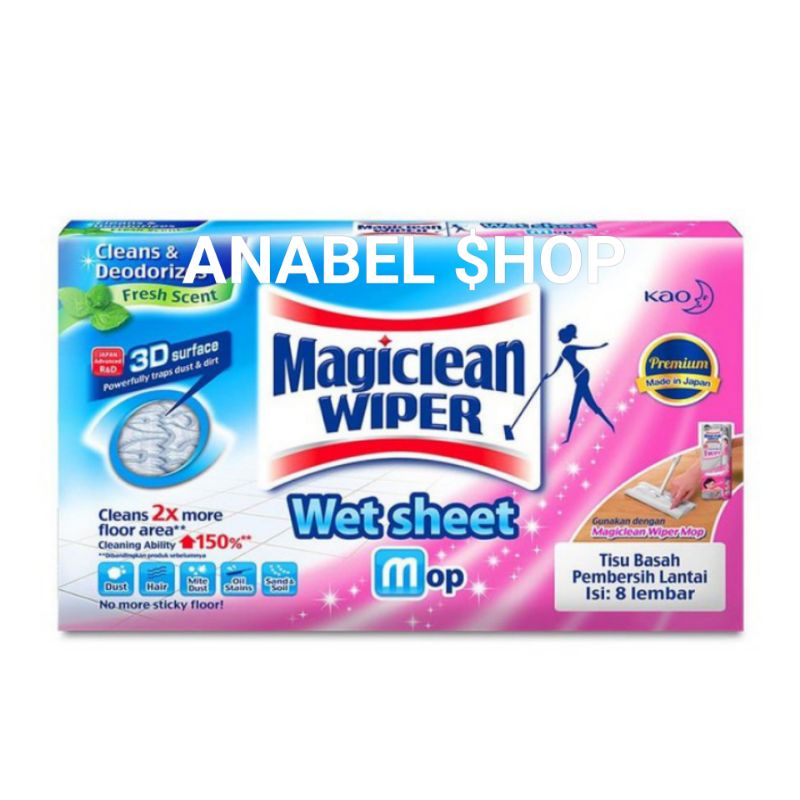 Jual Magiclean Wiper Wet Sheet Mop Tissue Tisu Basah Alat Pel Refill ...