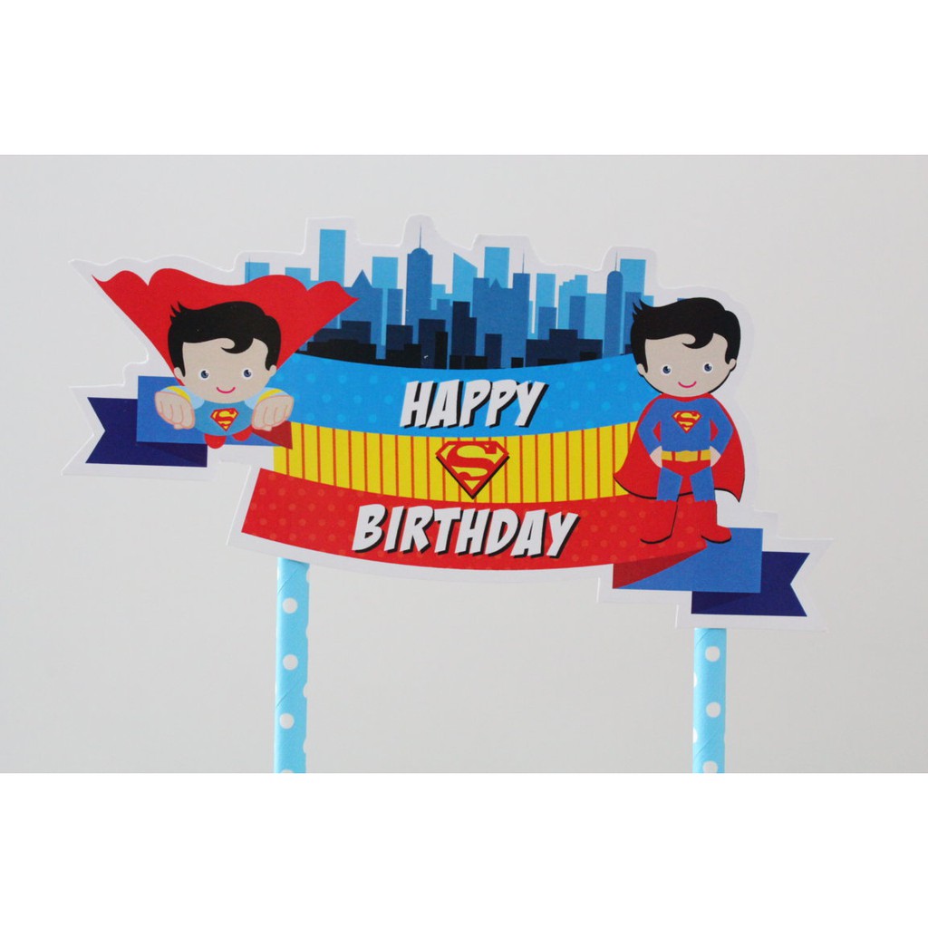 Jual cake topper superman / tusukan kue superman / hiasan kue superman ...