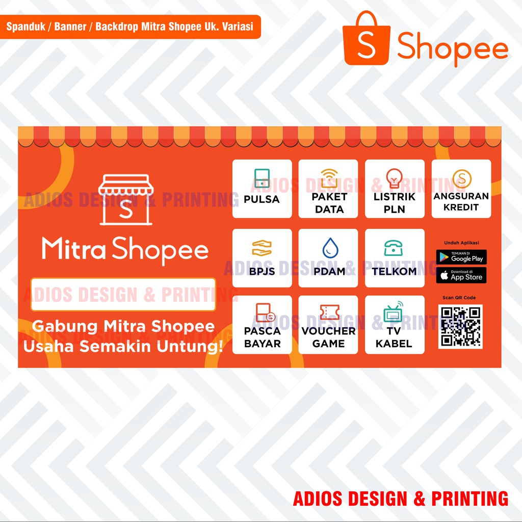 Jual Spanduk Banner MItra Shopee Uk Variasi | Shopee Indonesia