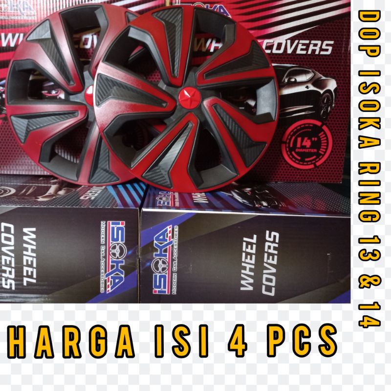 Jual Wildop/SATU SET Tutup Dop Roda ISOKA KVSH ring 13/14 - Tutup Velg ...