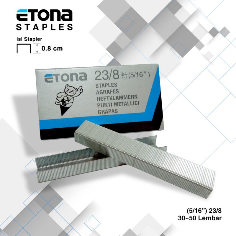 Jual Staples / Isi Staples Etona 23/8 (1kotak) | Shopee Indonesia