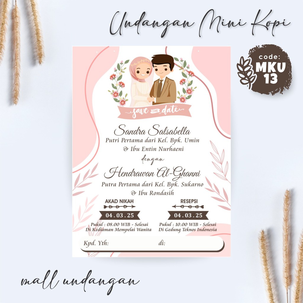 Jual UNDANGAN MINI KOPI - UNDANGAN MINIMALIS UNIK MURAH | Shopee Indonesia