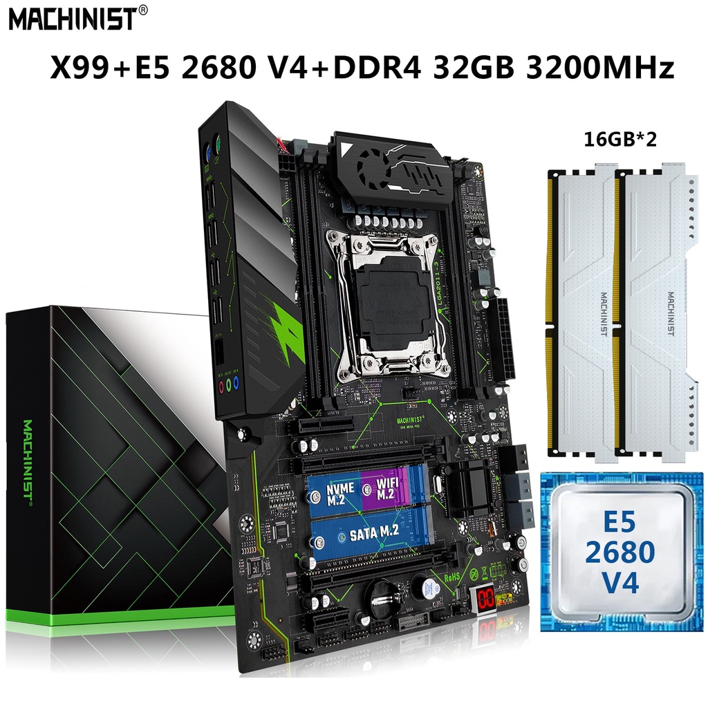 Jual Preorder Machinist X99 Motherboard Lga 2011 3 Set Kit With Xeon E5