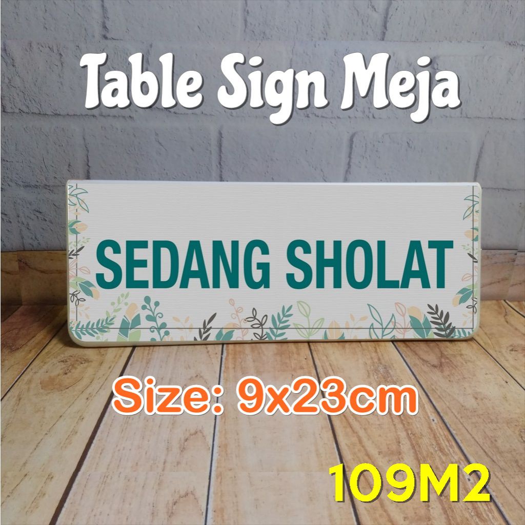 Jual SEDANG SHOLAT Tent Table Sign Penanda Meja Desk Sign 9x23cm ...