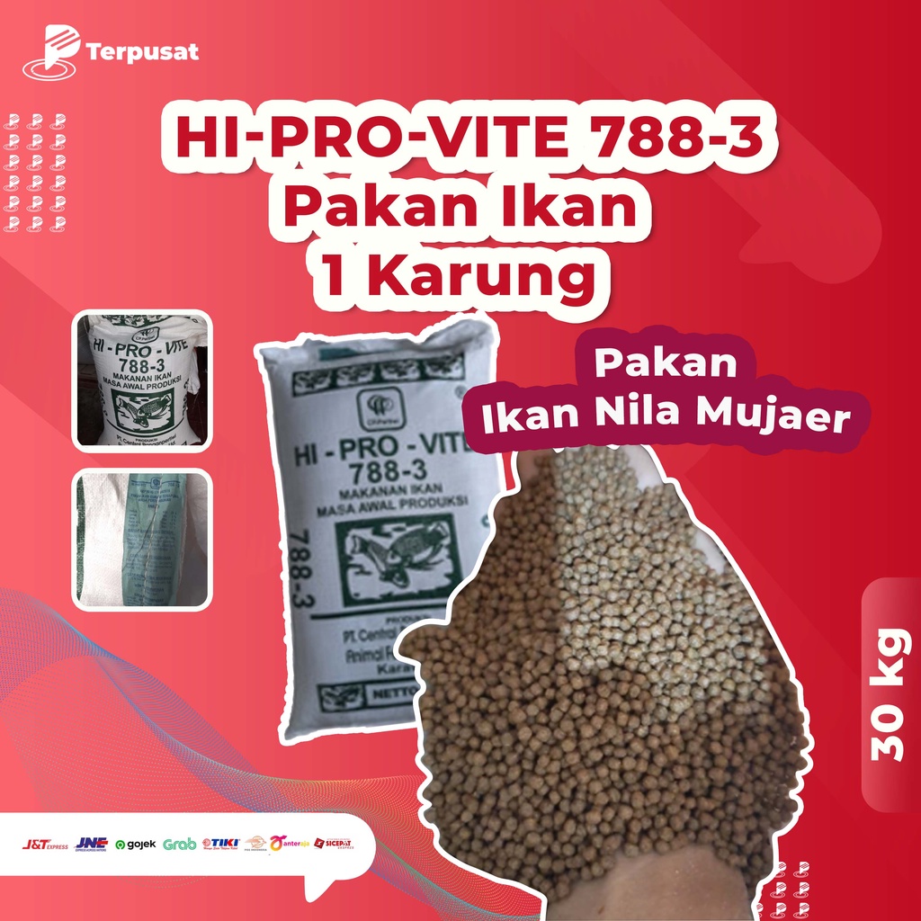 Jual HI PRO VITE 788-3 3mm Per Karung 30 Kg (jahitan pabrik) Pelet ikan ...