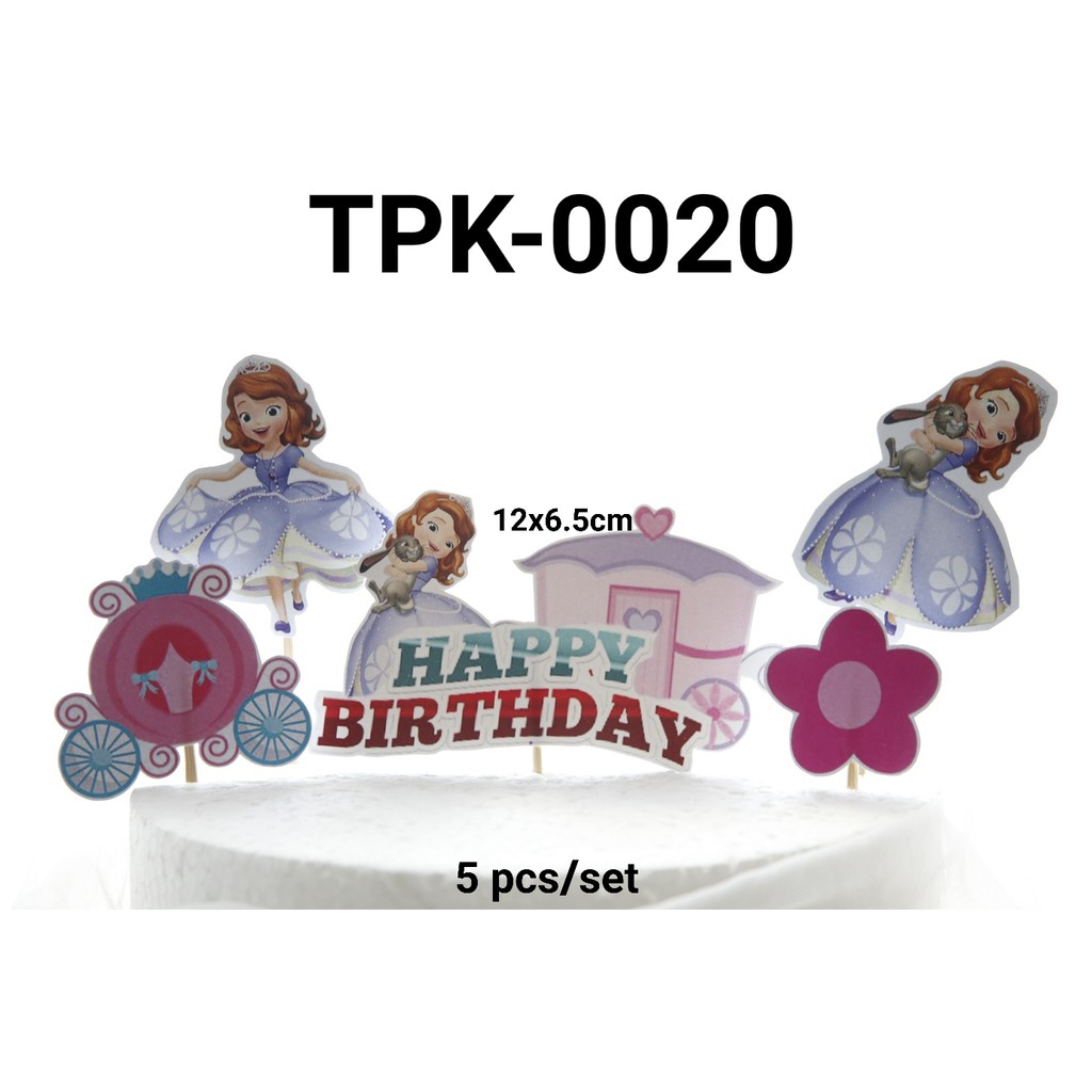 Jual TPK-0020 Cake topper kertas tusuk hiasan kue princess sofia | Shopee Indonesia