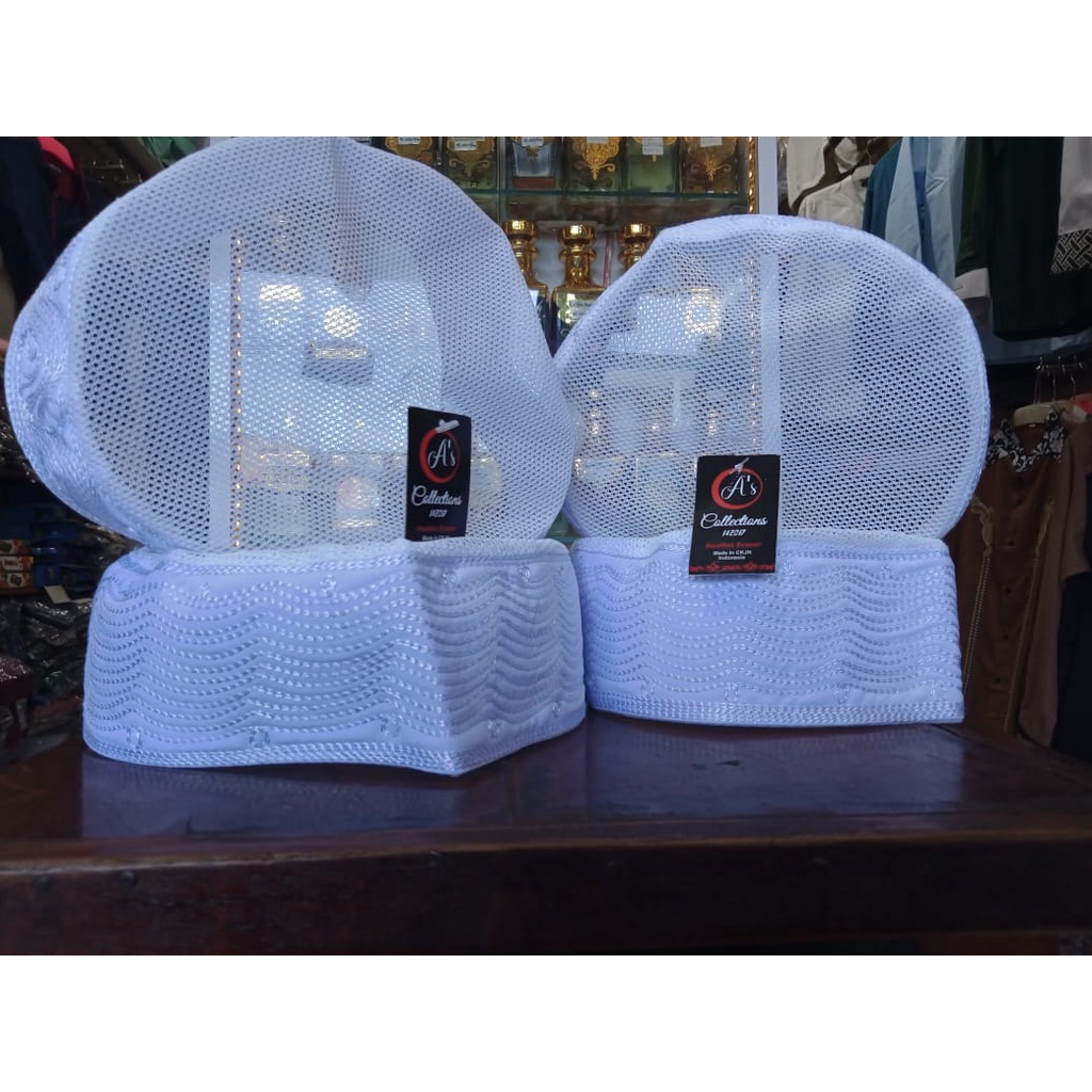 Jual madinah jaring/Peci haji putih jaring/ al madinah jararing ...