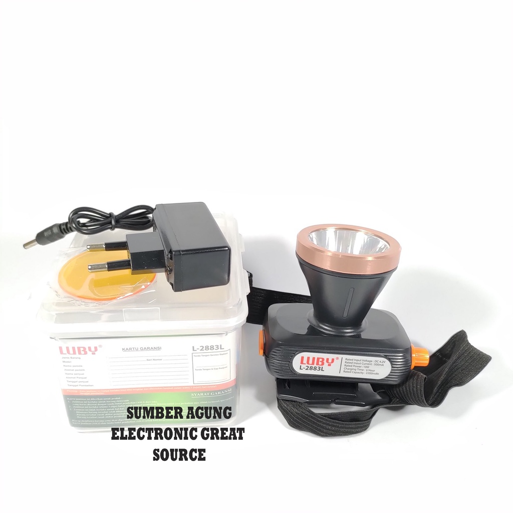 Jual L2883 Luby L2833L Senter Kepala 10W Dimmer Putar Tahan 20Jam ...