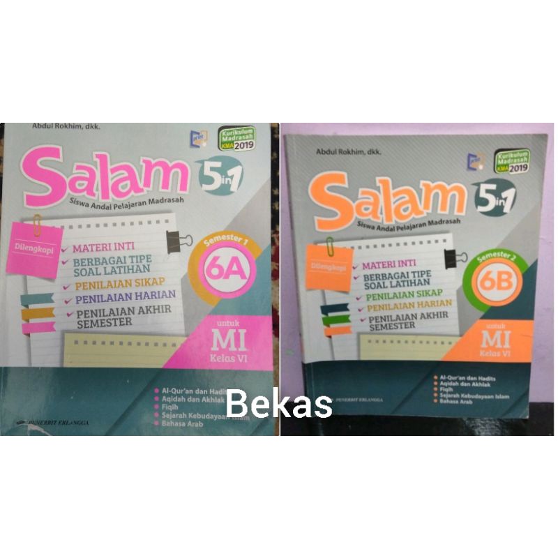 Jual Salam 5in1 MI Kelas 6A dan 6B Semester 1 dan 2 Erlangga K13 Revisi ...