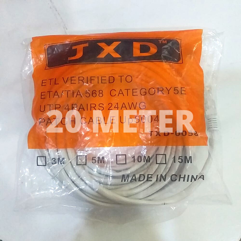 Jual KABEL LAN 20M CAT5E 20 METER UTP CABLE 20 METER NETWORK 20 METER ...