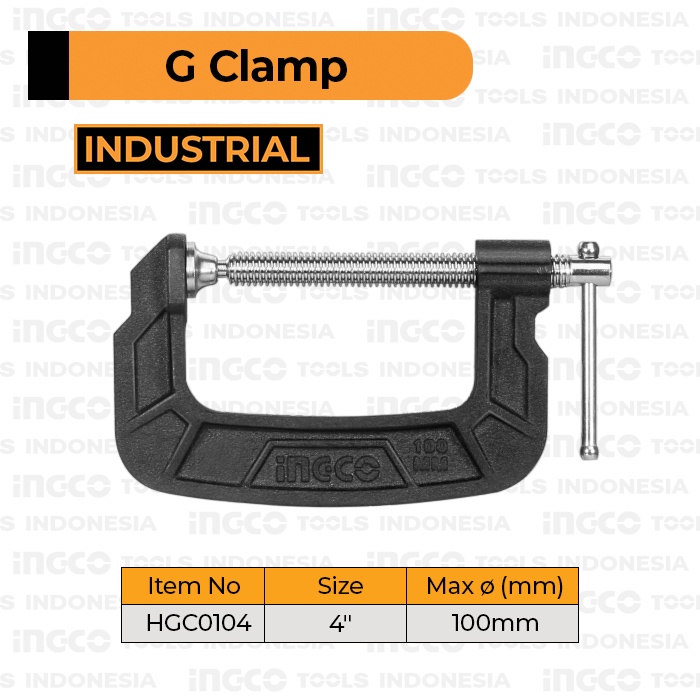 Jual Klem C/G Clamp (4") INGCO HGC0104 Catok Jepit Press Kayu Besi Inch ...