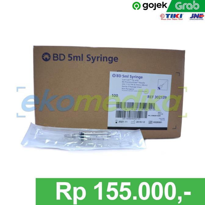Jual BD Disposable Syringe with needle 5ml 22gx11/4"_100ea produk ...