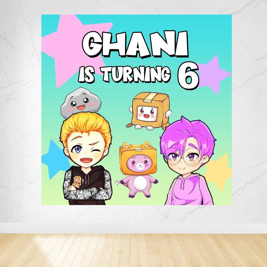 Jual LankyBox World Backdrop Flexi Banner Birthday / Hiasan Dinding ...