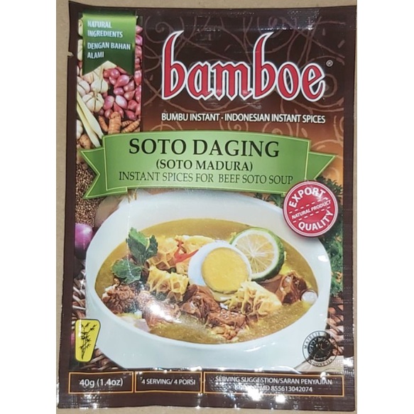 Jual Bamboe Soto Daging Madura Bumbu Instant 40 gram | Shopee Indonesia