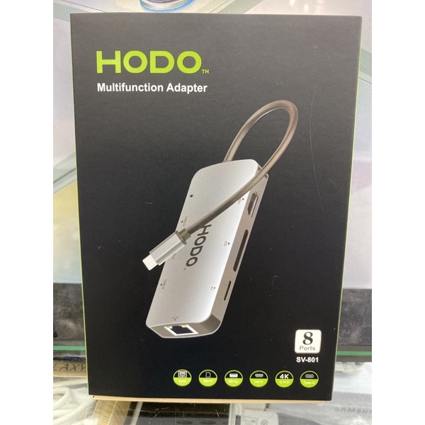 Jual HODO Multi Port 8 in 1 USB Type C HDTV Card Reader RJ45 4K UHD ...