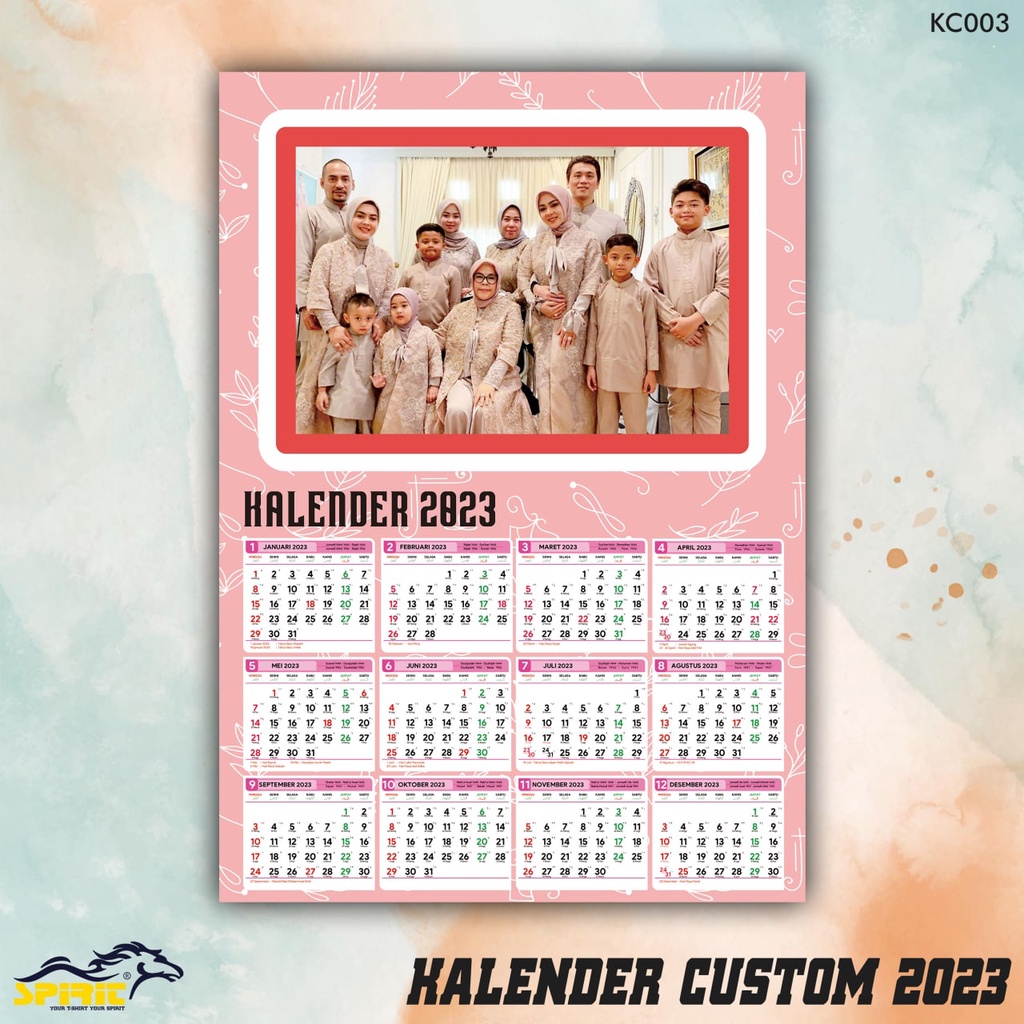 Jual Kalender Dinding Custom Foto Sendiri Tahun 2023 / Kalneder ...
