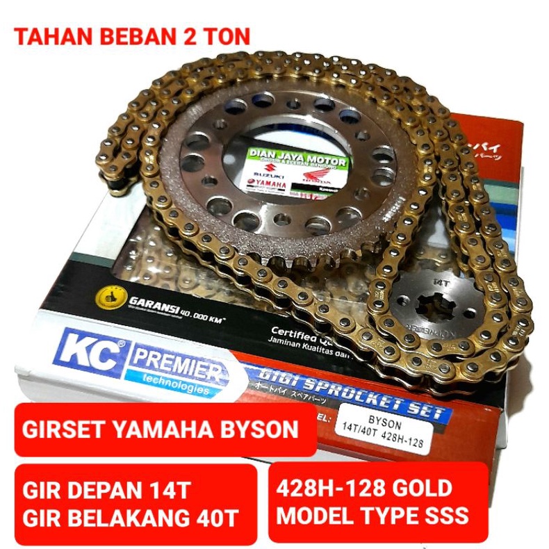 Jual (KCP) Girset kc Premier Yamaha 45P Bison 14T/40T/428H-128 Byson ...