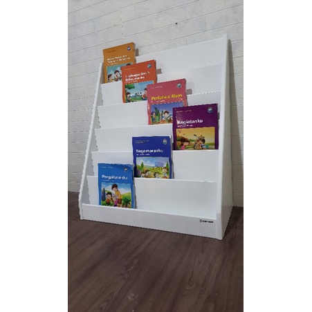 Jual rak buku miring 6 susun kayu | Shopee Indonesia